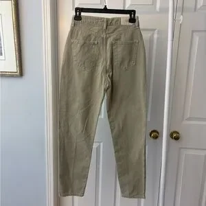 Zara | Jeans | Zara High Rise Olive Green Mom Jeans Ankle Length Size 2 ...